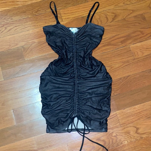 Bozzolo | Dresses | Bozzolo Black Mesh With Nude Under Little Dress ...